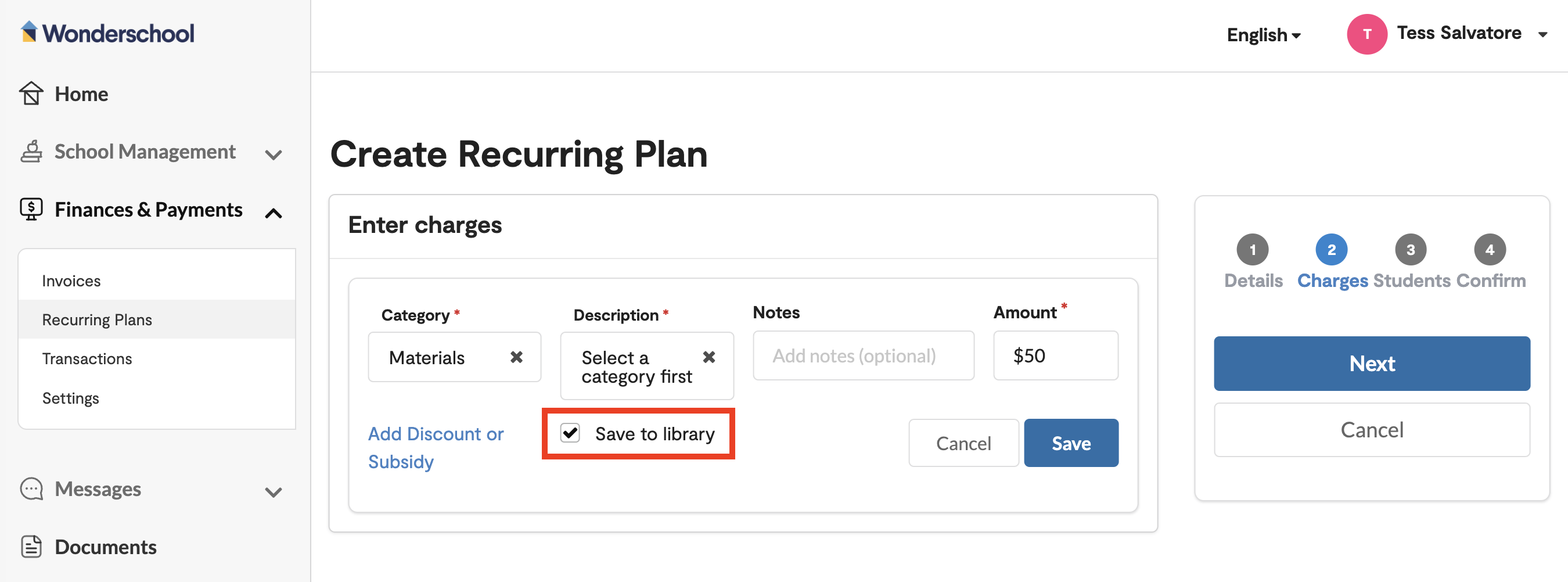 Creating a Recurring Billing Plan – Wonderschool